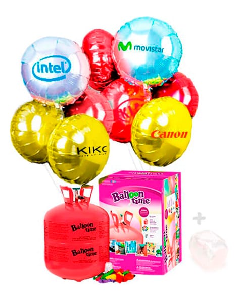 22 Globos Redondos Poliamida Personalizado + Helio Maxi